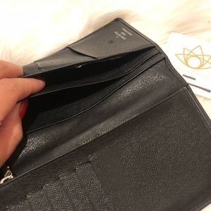 Louis Vuitton | Bags | Brazza Wallet In Noir Taiga Leather | Poshmark